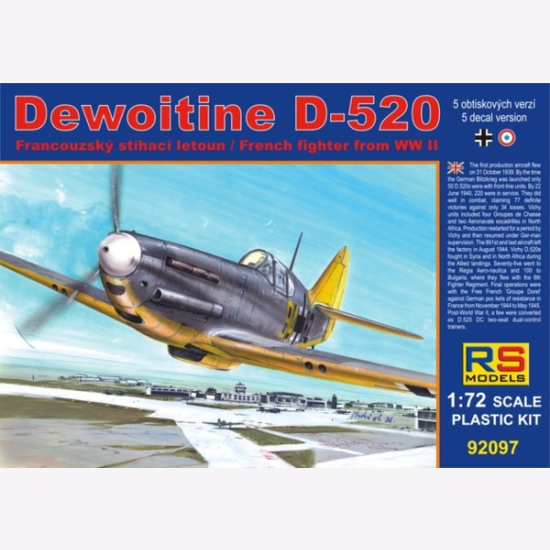 Dewoitine D-520 RS Models, 1:72, (92097) - Modellbau Militärgeschichte ...