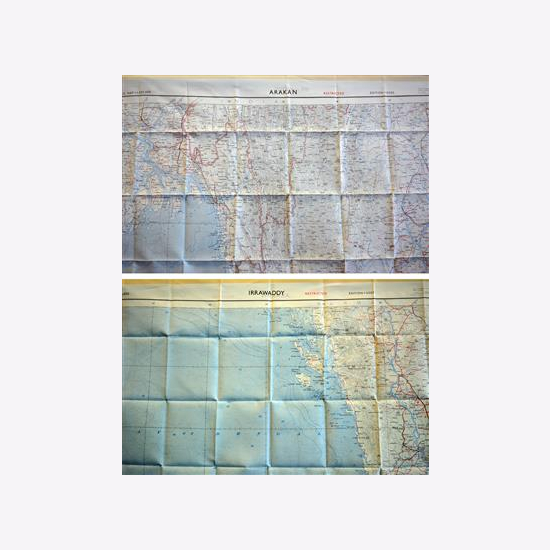 Fliegerkarte Silk Map von Arakan und Irrawaddy (Burma) 1:1.000.000 ...