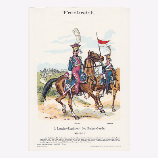Uniformtafel Gr.4/Nr.40: FRANKREICH 1810-1814 1. Lancier-Regiment der ...