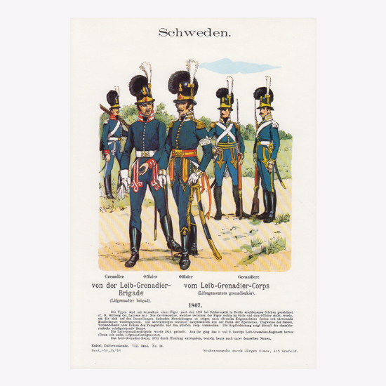 Uniformtafel Gr.4/Nr.48: SCHWEDEN 1807. Grenadier von der Leib ...