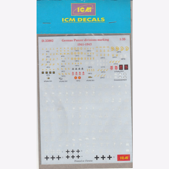 ICM Decals 35002 1:35 Zeichen der Deutschen Panzerdivision 1941-1943 ...